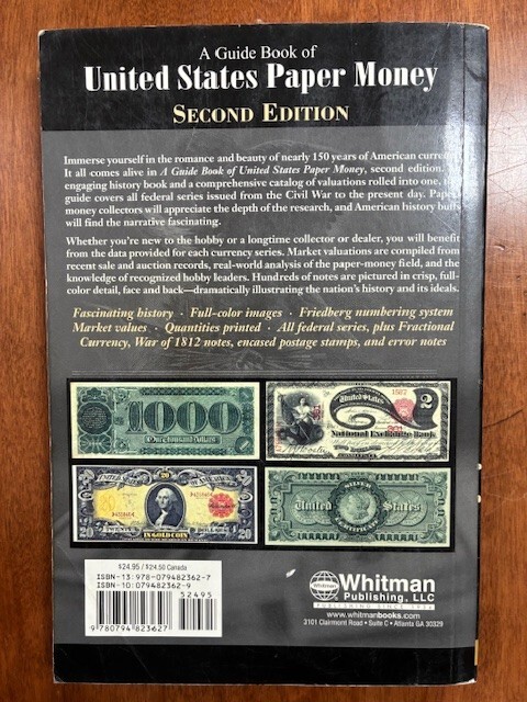 UNITED STATES PAPER MONEY OFFICIAL RED BOOK 2ND US Currency Grading ...