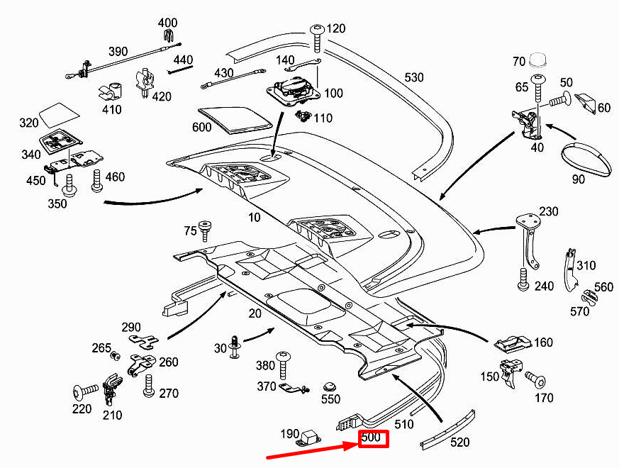 Mercedes-Benz E Convertible Roof Rubber Seal A207 A2077500398 2013 for ...