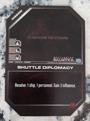 BATTLESTAR GALACTICA CCG RARE DEMO Card BSG-AQ.012-DEMO Shuttle ...