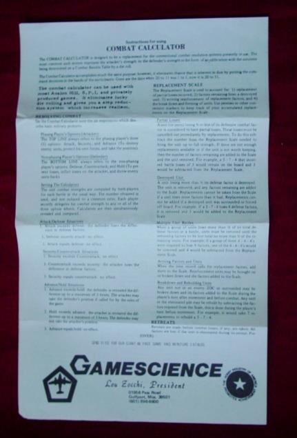 1974 Game Science Lou Zocchi Combat Calculator by Cleaver & Aker ...