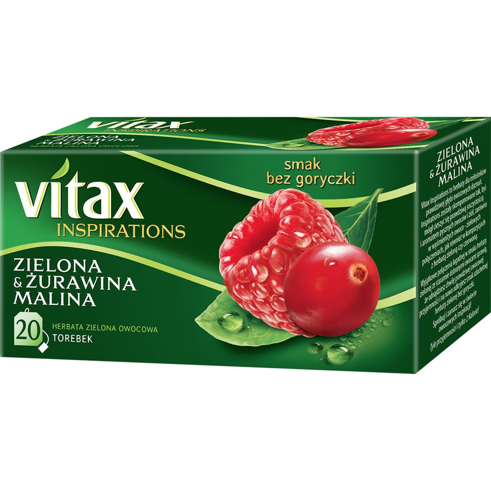 VITAX INSPIRATIONS FRUIT GREEN TEA - 20 TB tea bags - BIG CHOICE - NO ...