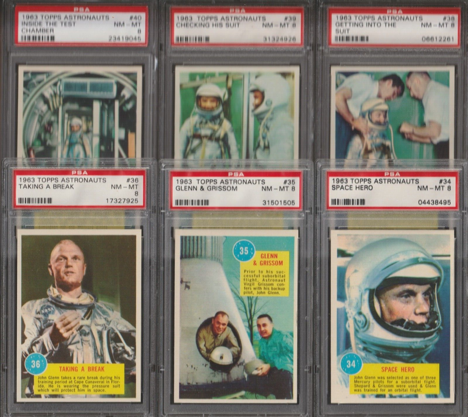 (55 CARD COMPLETE SET) 1963 TOPPS ASTRONAUTS (51 CARDS PSA GRADED ...