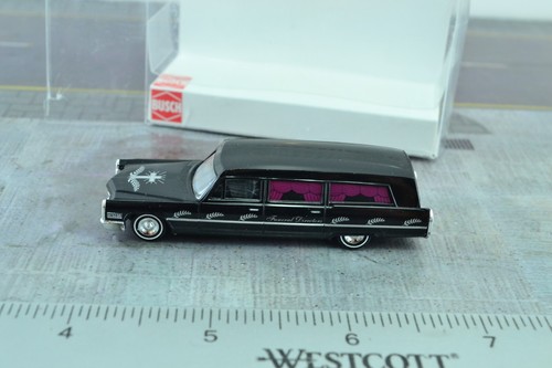 Busch 42907 Cadillac Wagon 1966 Hearse Ambulance Funeral Black HO 1:87 ...