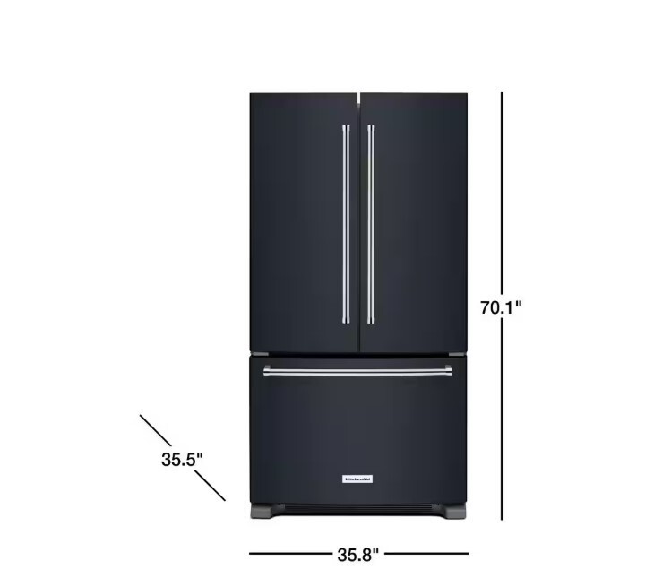 NEW KitchenAid 36" 25 CF Black Stainless French Door Refrigerator ...