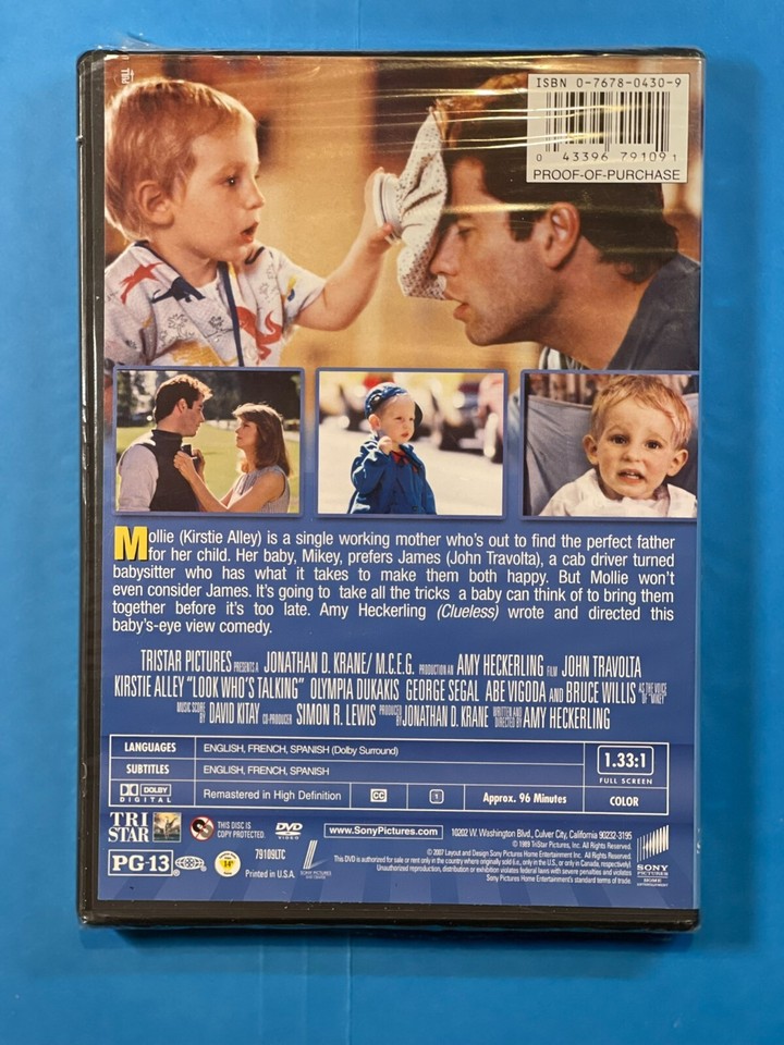 Look Who's Talking DVD 1989 NEW SEALED John Travolta Kirstie Alley ...