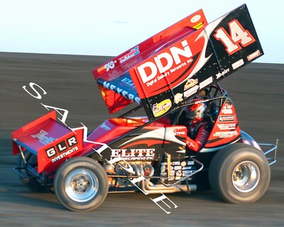 JASON MEYERS #14 ELITE SPRINT CAR RACING ON TRACK 8X10 GLOSSY PHOTO #T1 ...