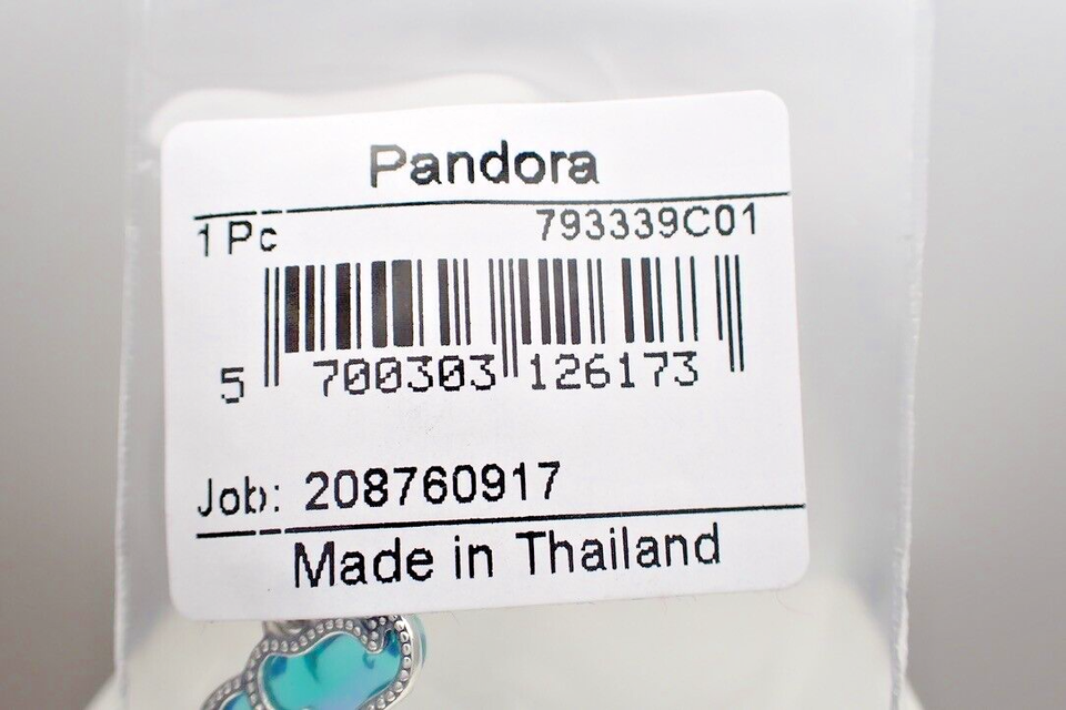 Authentic Pandora #793339C01 Blue Murano Glass Elephant Dangle Charm | eBay