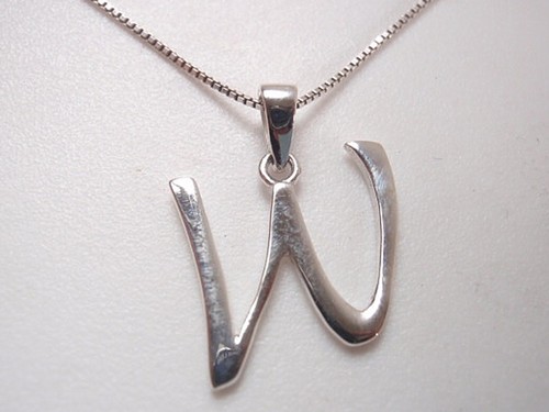 The Letter "W" 925 Sterling Silver Necklace w Initial | eBay