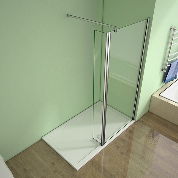 2000mm Walk In Shower Enclosure Screen&300mm Flipper Glass Panel Tray ...