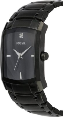 Fossil Arkitekt Men FS-4159 Black Dial Band Rectangular Quartz Tank ...