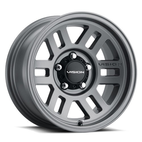 17x9 Vision Off-Road 355 Overland Satin Grey Wheels 5x5.5 (18mm) Set of ...
