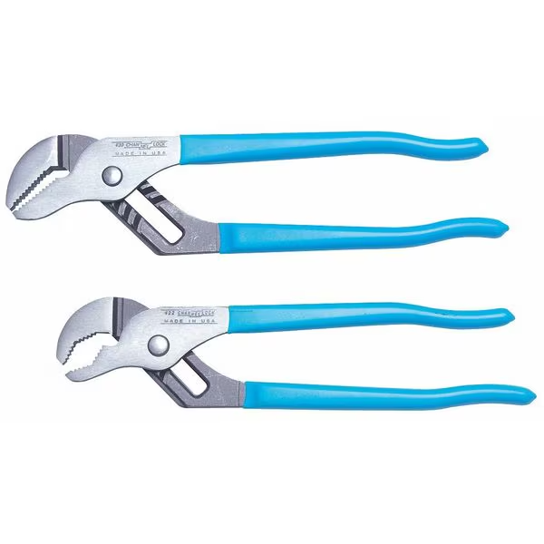 CHANNEL LOCK 2 Piece Plastic Grip Tongue and Groove Plier Set Dipped ...