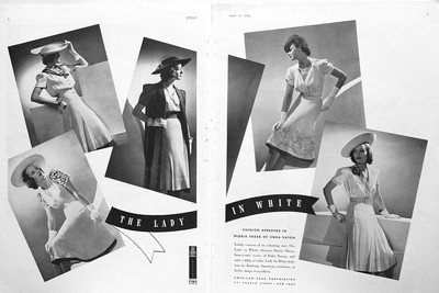 1938 Ad American Enka Corp NY Floria Sheer Rayon Lady In White By ...