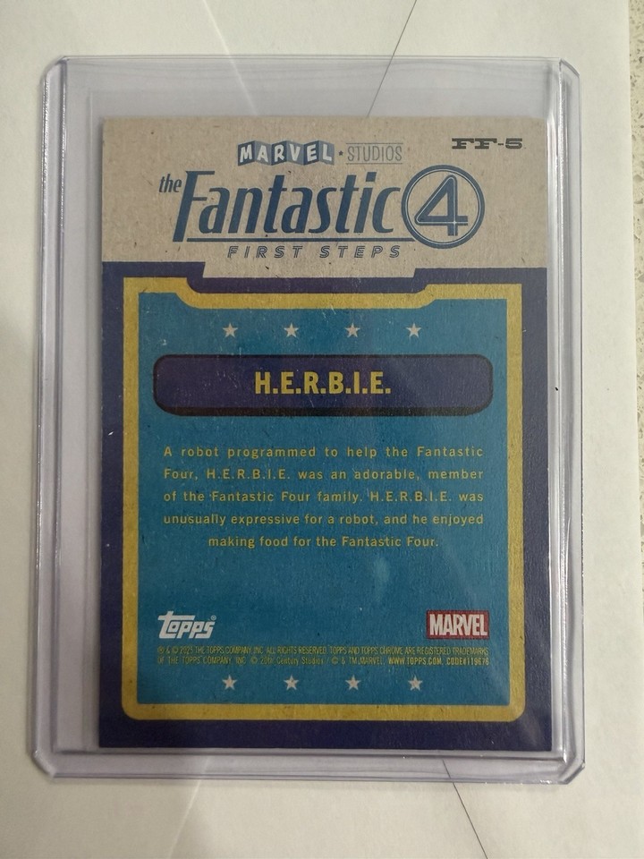 2025 Topps Chrome Marvel Studios H.E.R.B.I.E. FF-5 First Steps ...