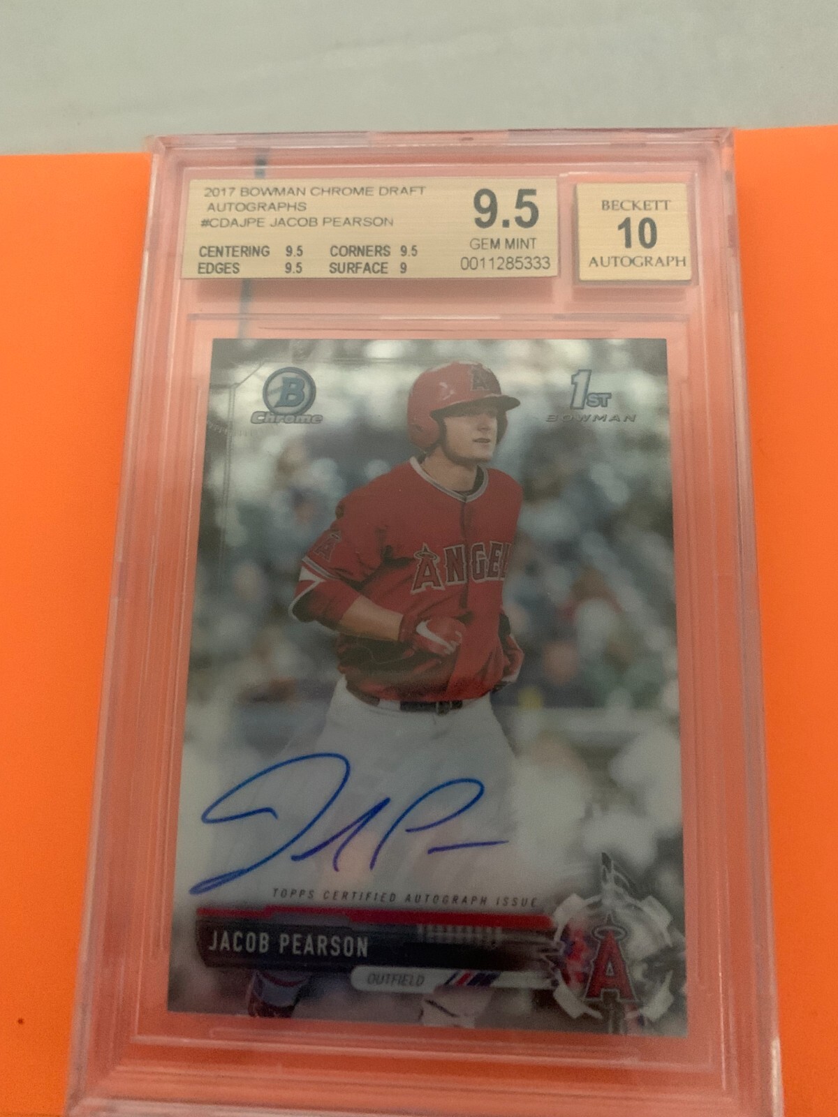 2017 BOWMAN CHROME DRAFT JACOB PEARSON BGS 9.5 AUTO 10 AUTOGRAPH | eBay