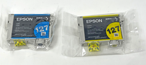 Genuine Original Epson 127 Yellow Cyan Cartridges T1272 T1274 Without ...