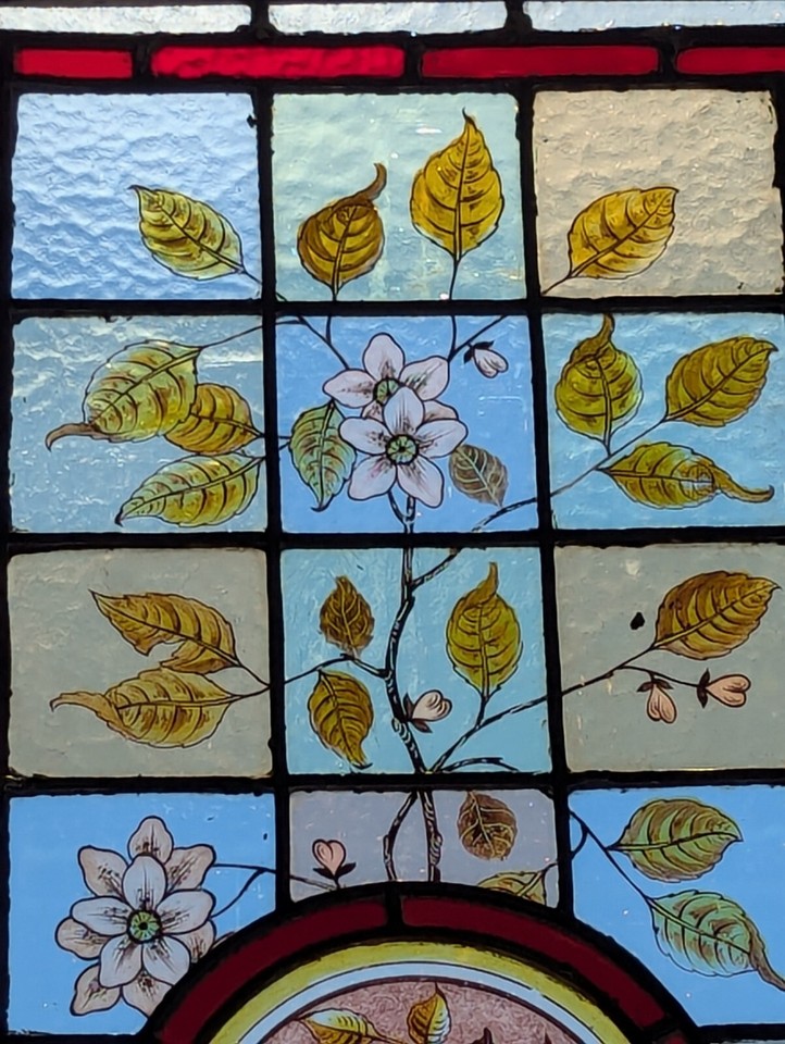 Outstanding Decorative Victorian Stained Glass Fanlight Window | eBay UK