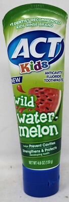 ACT Kids Anticavity Fluoride Toothpaste 4.6 Oz. Wild Watermelon NWT | eBay