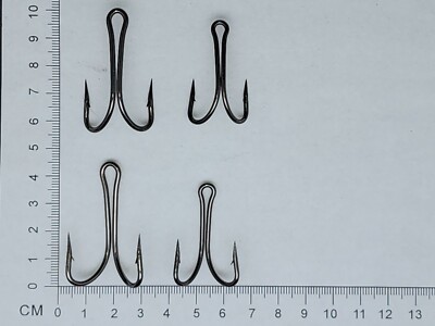 50pcs Double Hook Open Shank Frog Hook High Carbon Steel Split Shank | eBay