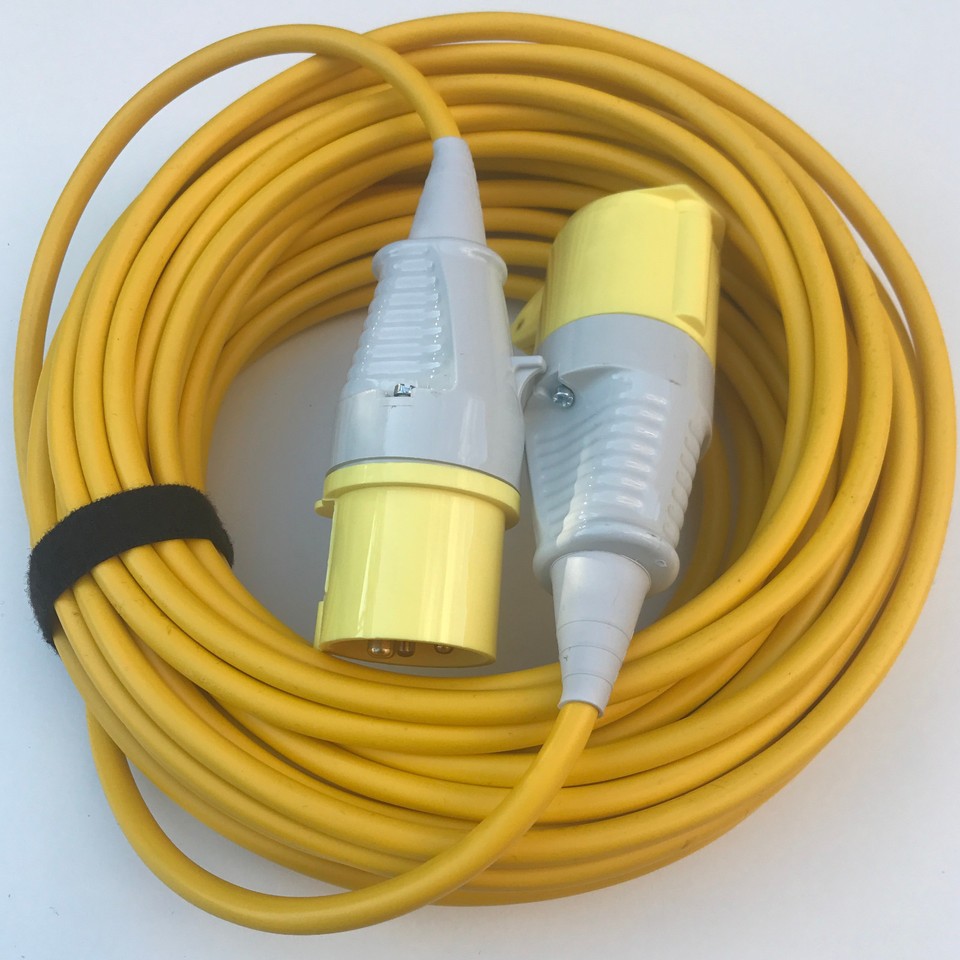 Quality 16 amp 2.5mm Yellow Blue Arctic Extension Lead Cable 110v 240v ...