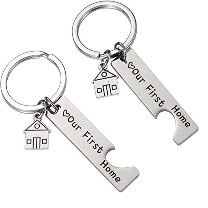 2Pcs 2021 Our First Home Keychain Letter Keyring For Couples ...