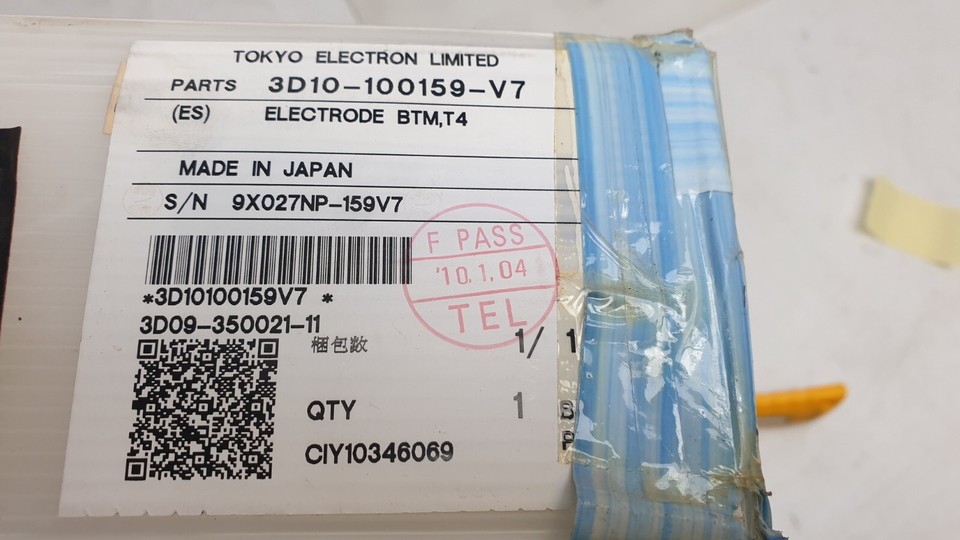 TEL Tokyo Electron Electrode BTM T4 Part Number (P/N): 3D10-100159-V7 ...