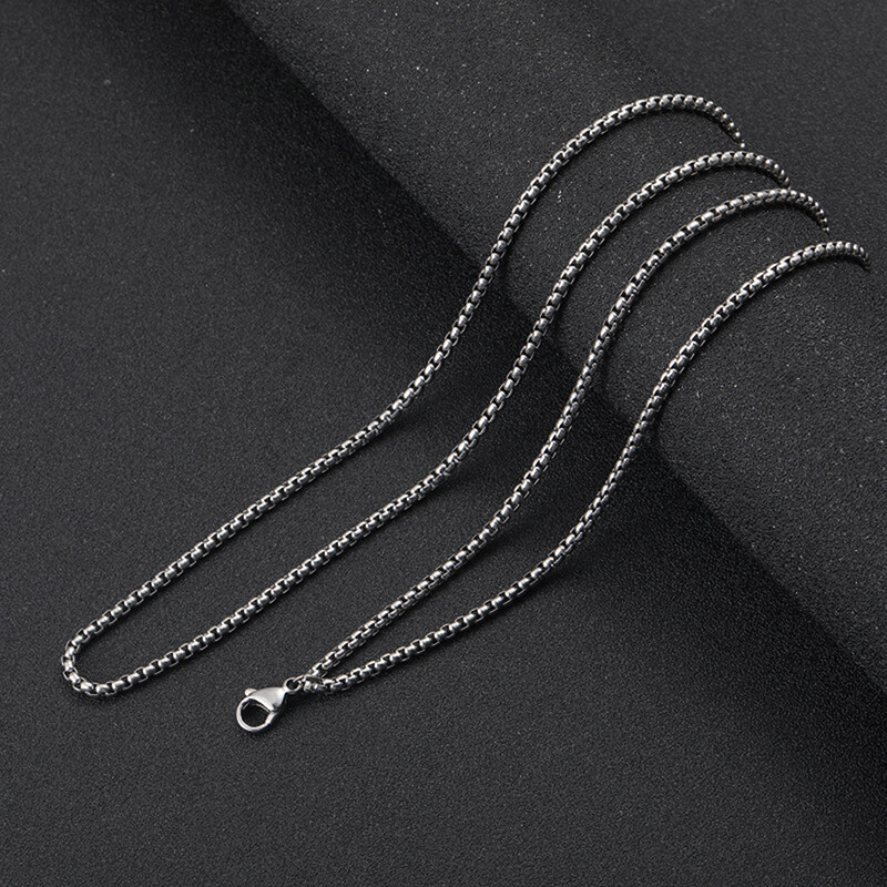 Stainless Steel Chain Square Pearl Chain Collarbone Chain For Men And ...