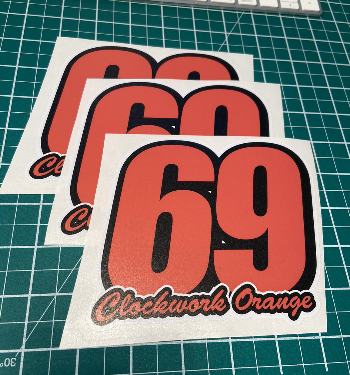 3 X Custom Race Numbers and Name Vinyl Stickers/Decals Race Motorbike ...