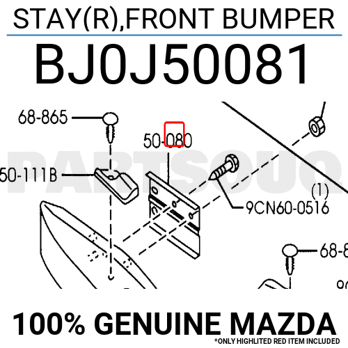 BJ0J50081 Genuine Mazda STAY(R),FRONT BUMPER BJ0J-50-081 | eBay