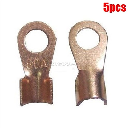 5Pcs Copper Lug Cable Connector Terminal Jointing Sleeve 60A Ic New nu ...