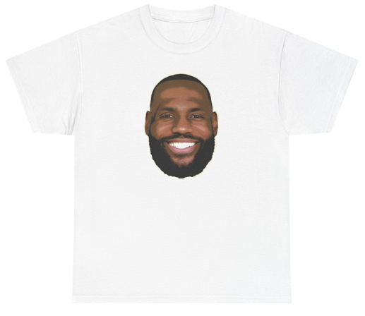 LeBron Smiling Face T Shirt Funny Basketball Meme Gen Z Sports Humor ...