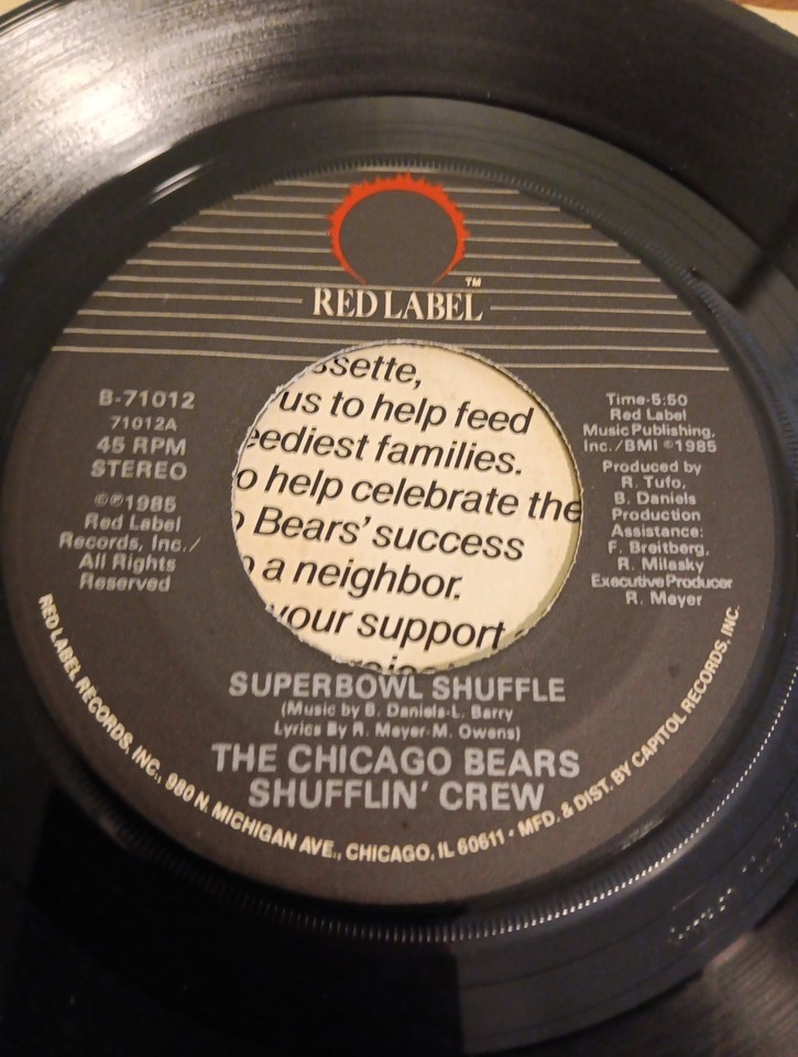 The Super Bowl Shuffle Chicago Bears Shufflin' Crew 1985 45 RPM Record ...