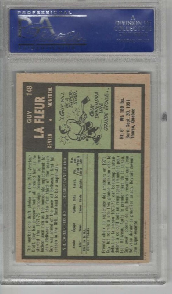 1971-72 O-PEE-CHEE #148 GUY LAFLEUR ROOKIE CARD PSA 7 "NM" MONTREAL | eBay