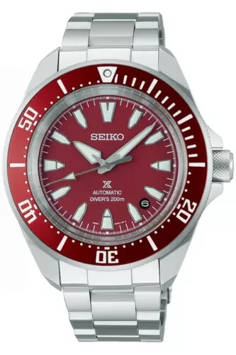 Seiko Prospex SRPL11 Samurai Diver Red Dial Stainless Steel Watch | eBay