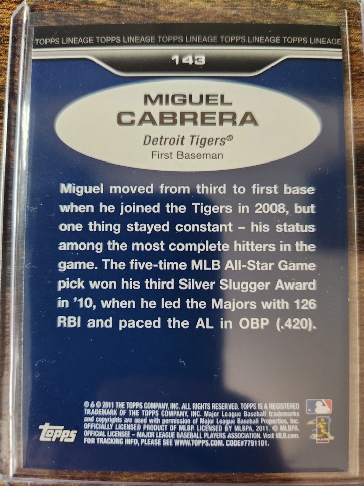 2011 Topps Lineage Miguel Cabrera #143 Detroit Tigers All-Star | eBay