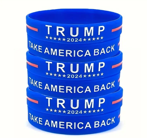 11 PCS. PRESIDENT DONALD TRUMP 2024 PATRIOTIC SILICONE BRACELETS-NWT ...