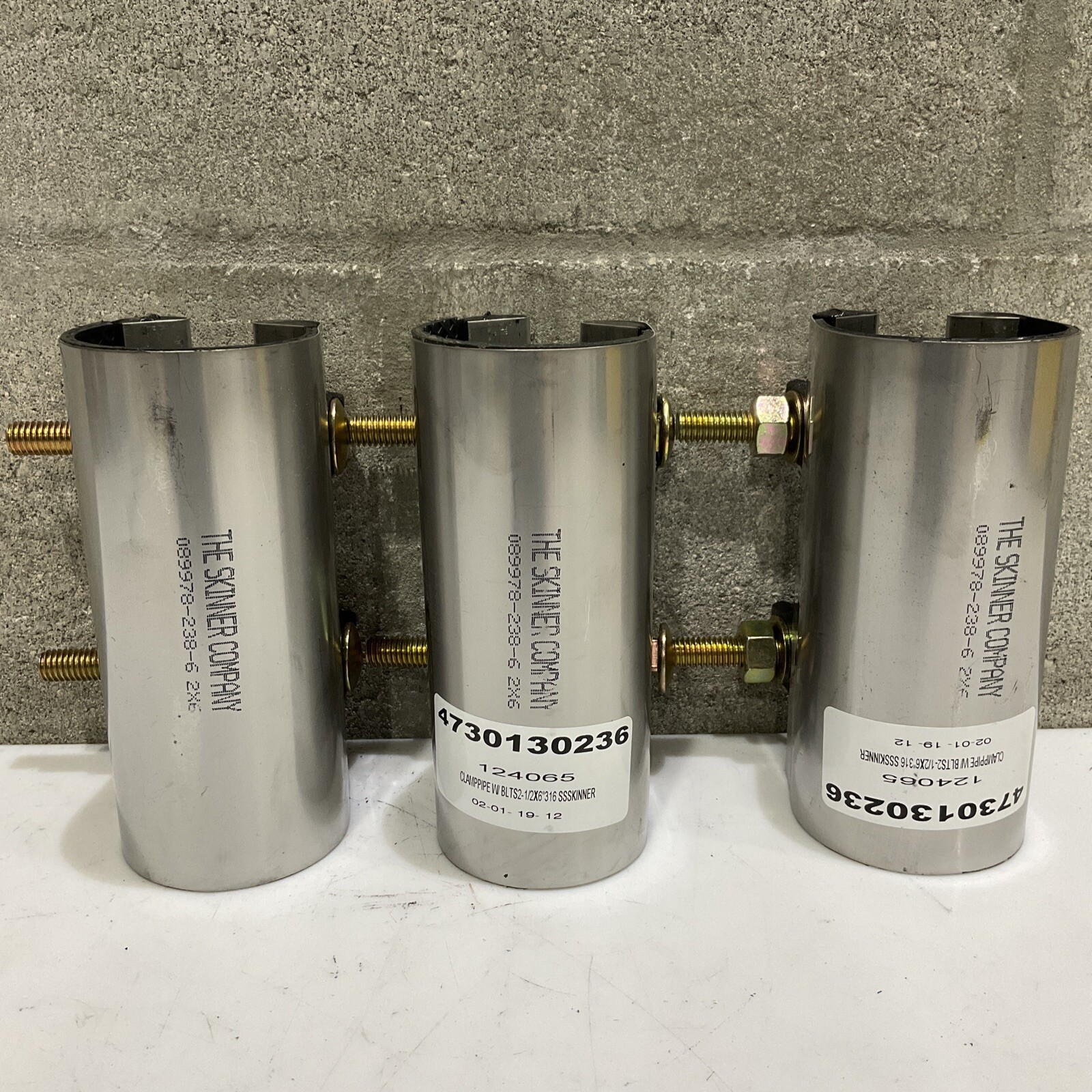 THE SKINNER COMPANY 089978-238-6 PIPE REPAIR CLAMP 2.5” X 6” LOT OF 3 ...