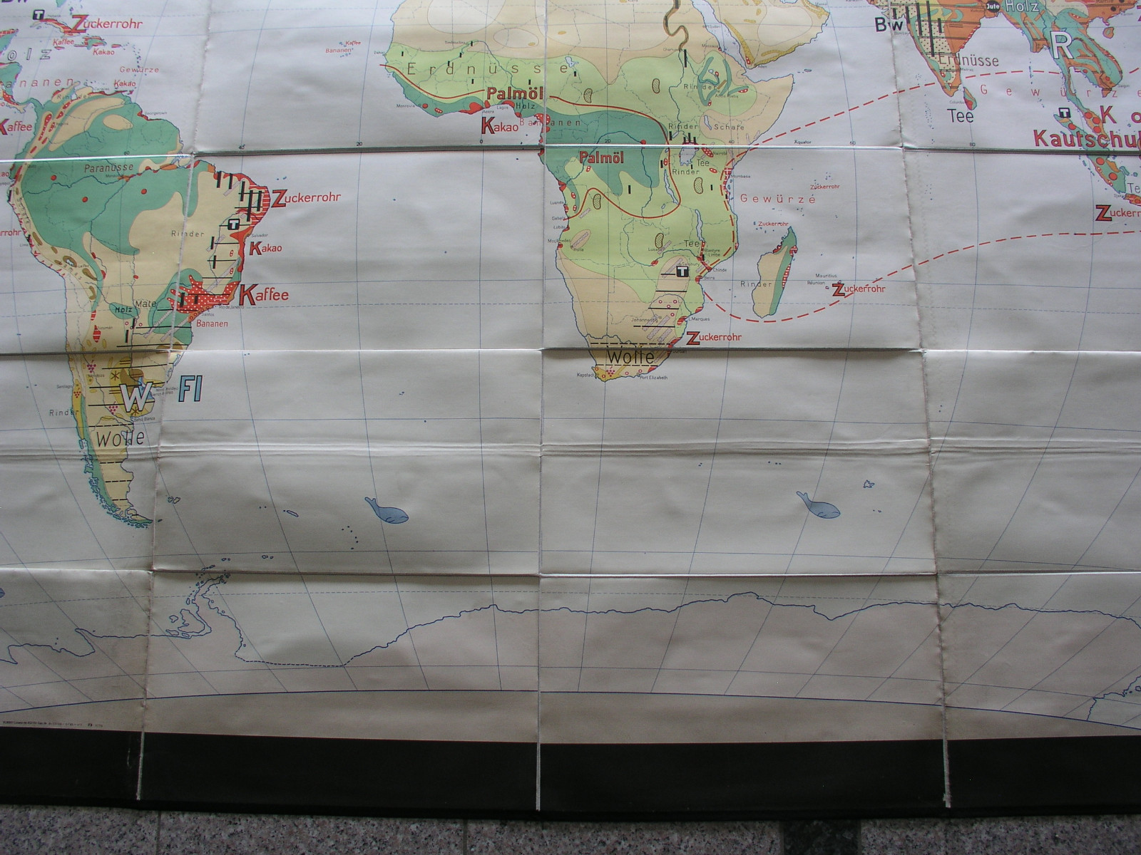 Schulwandkarte alte Weltkarte Landschaftsgebiete 240x143 vintage world ...