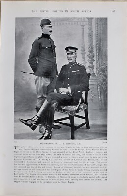 1900 BOER WAR PRINT MAJOR GENERAL H. J. T. HILDYARD & SON CAPTAIN ...