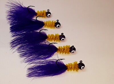 5 1/8 th oz Purple Pill jigs for Crappie, Walleye, Bass, Northern | eBay