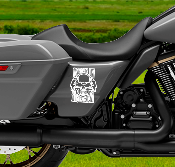 Made In America Skull Decal Stickers Biker Motorcycle Window Wall 22 ...