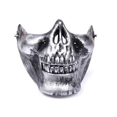 Half Skull Silver Halloween Masks Cod Duty Ghosts Skeleton Jaw Fancy ...