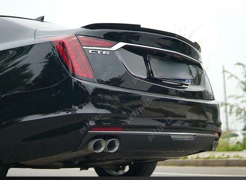 ABS Glossy black Rear Trunk Spoiler Wing Lip Trim Fit For Cadillac CT6 ...