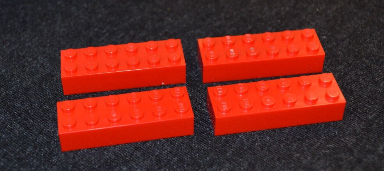 (4) 2x6 Red Standard Beam Brick Bricks ~ New Lego Parts ~ | eBay