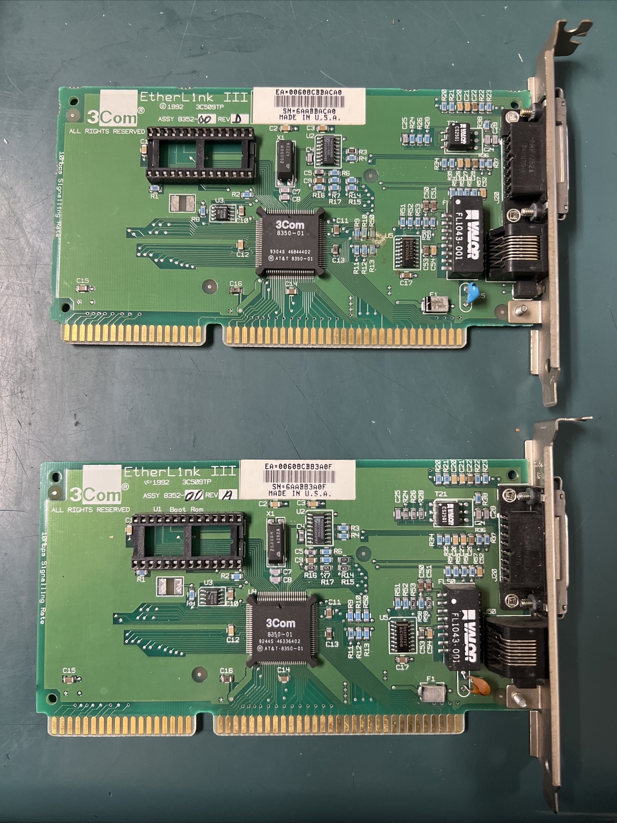 VINTAGE LOT OF 2 3Com Etherlink III 3C509TP 10Mbps Network Card | eBay