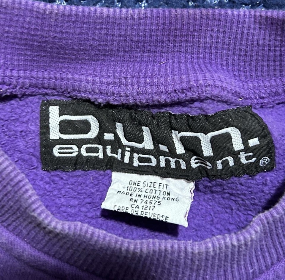 RARE Vintage 1991 Royal Purple BUM Equipment Crewneck | eBay