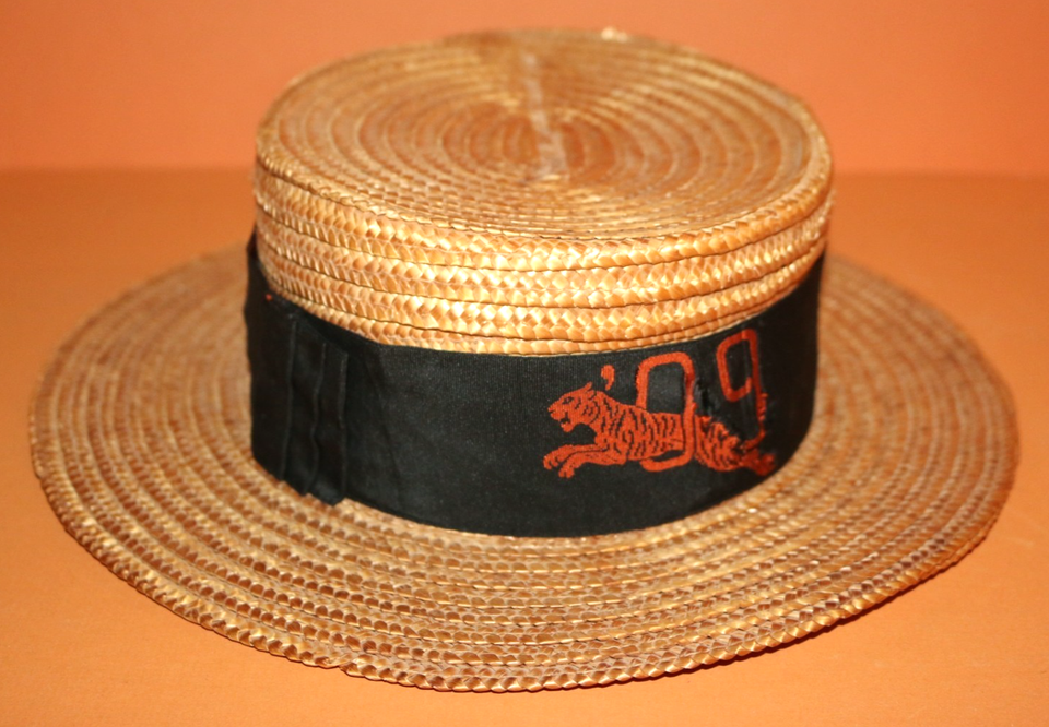 Antique 1909 DETROIT TIGERS - Bennett Park Baseball Stadium Straw Hat w ...