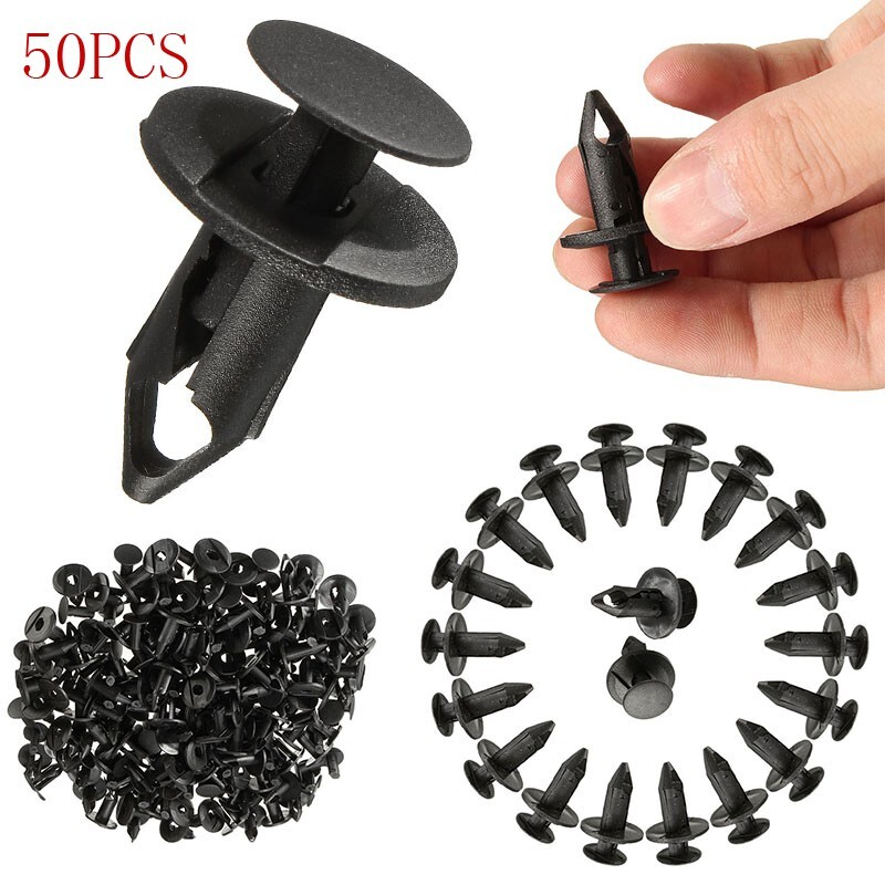 50* Automotive Plastic Push Pins Rivet Car Bumper Trim-Clips Fastener ...