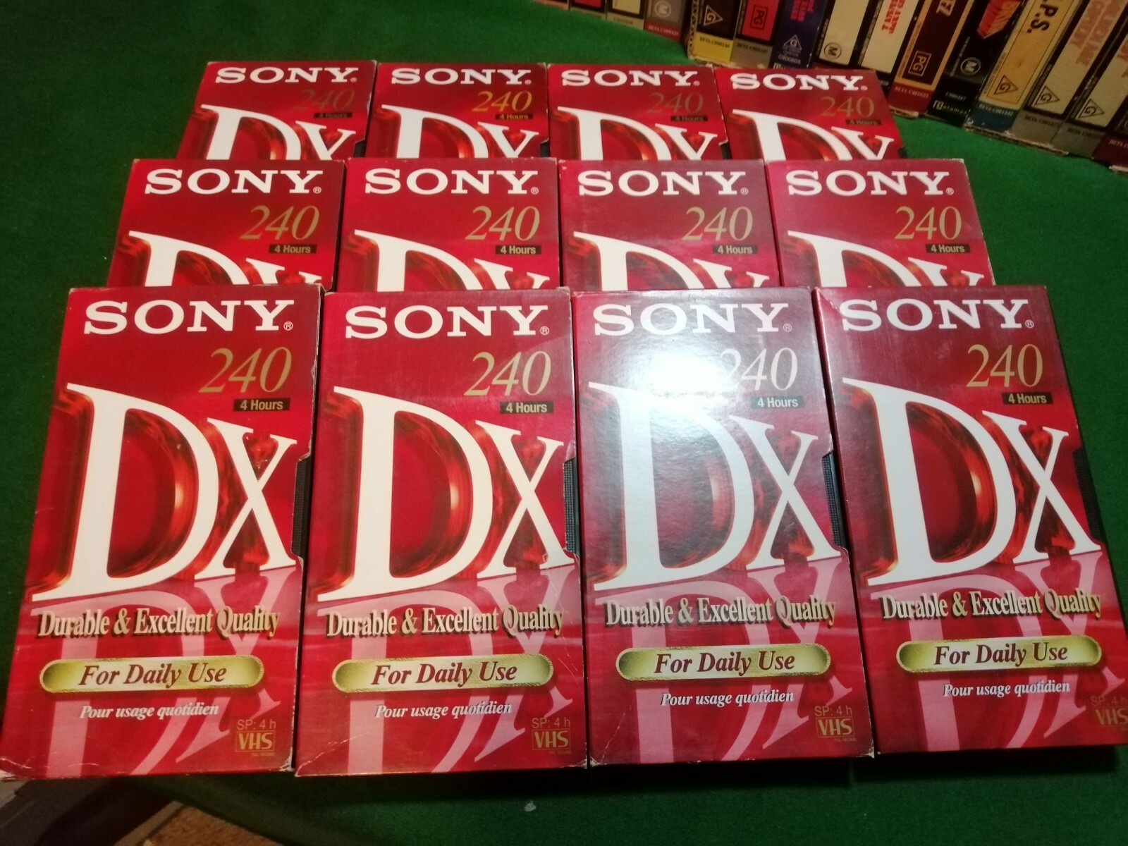 Used SONY 4 Hour VHS Video Tapes for Vhs Video Recorders - 1 Lot of 12 ...
