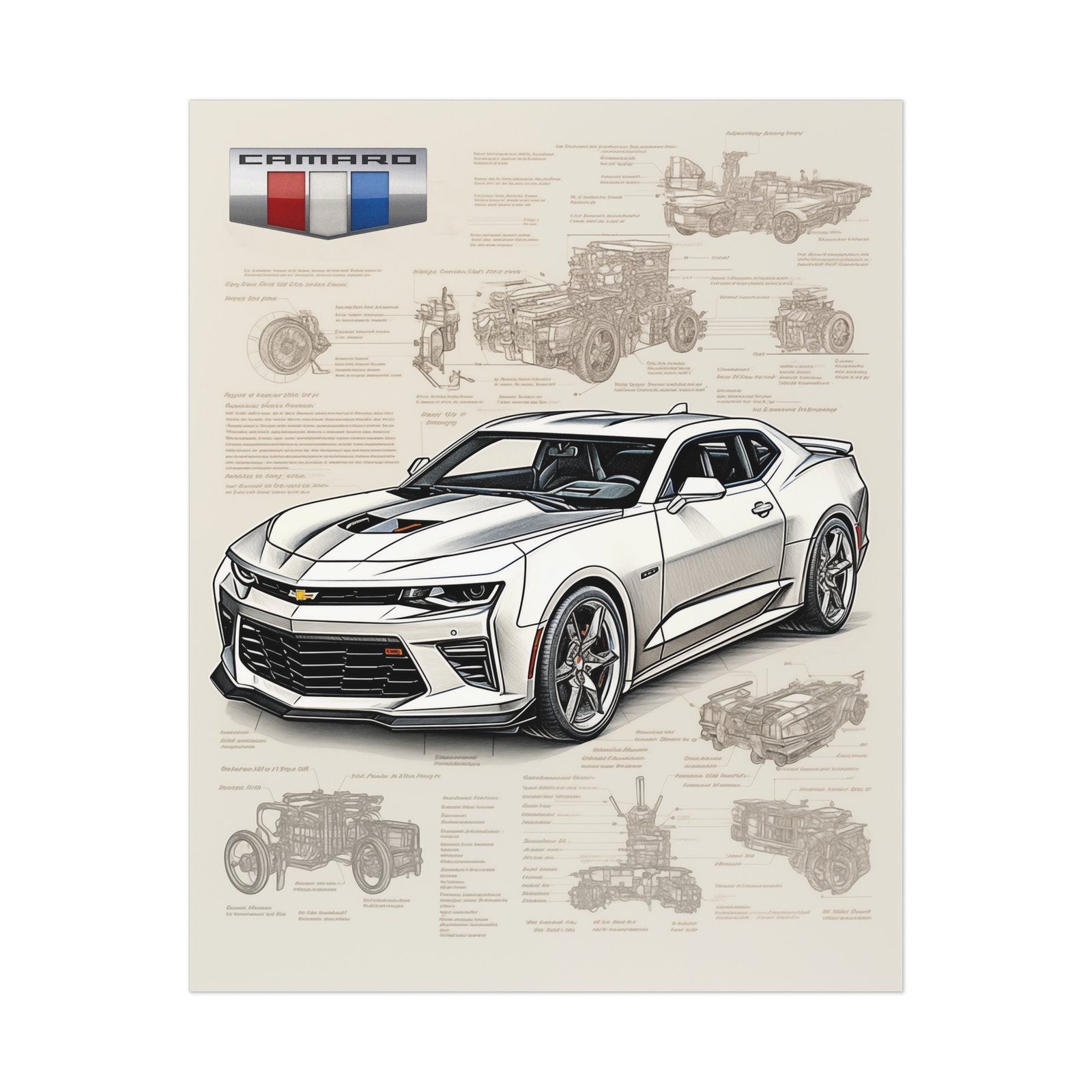 Chevrolet Camaro Poster- Chevrolet Camaro Patent Print, Chevrolet ...
